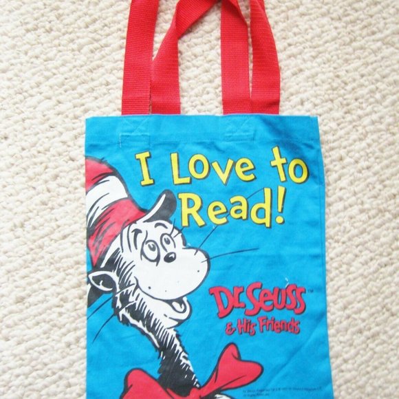 Dr. Seuss | Bags | Dr Seuss Canvas Tote Bag Book Tote Bag Bluered ...
